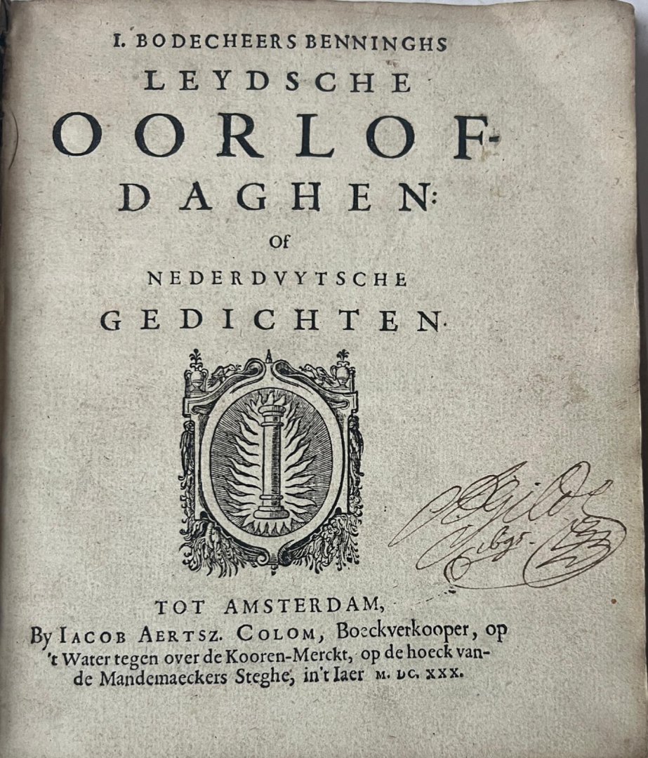 Boekwinkeltjes.nl - Rare literature Leiden 1630 | I. Bodecheers ...