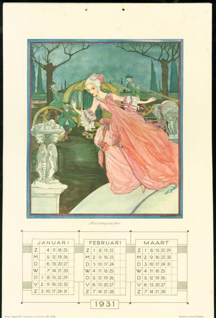 Boekwinkeltjes.nl - Cramer Rie - kalender voor 1931 - Calendar for 1931.